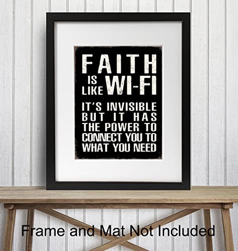 Inspirational Spiritual Religious Wall Decor - Christian Wall Art - Catholic Gifts for Men, Man Cave - God Wall Decor - Faith Wall Decor - Motivational Poster Sign Picture Print - Positive Quotes