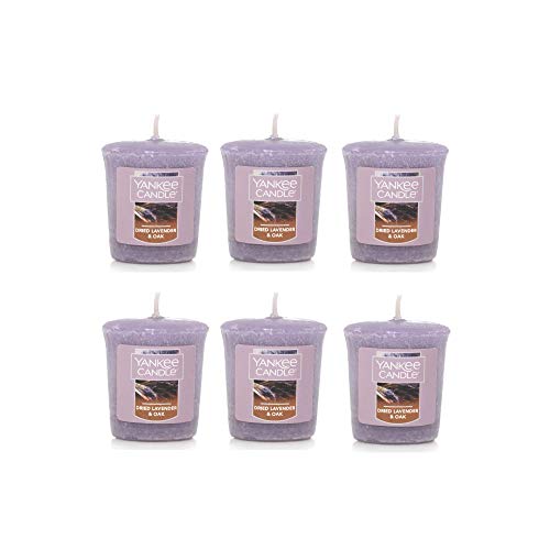 Yankee Candle Lot 6 Dried Lavender & Oak Votive Candles