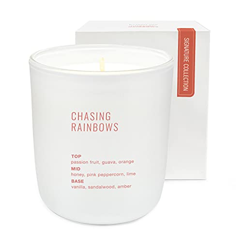 Scented Candle by Studio Oh! - 7.5-Ounce Signature Collection Fragrance-Infused Coconut-Soy Blend Wax Jar Candle - Chasing Rainbows - Burns up to 40 Hours