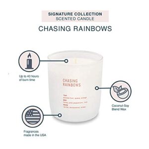 Scented Candle by Studio Oh! - 7.5-Ounce Signature Collection Fragrance-Infused Coconut-Soy Blend Wax Jar Candle - Chasing Rainbows - Burns up to 40 Hours