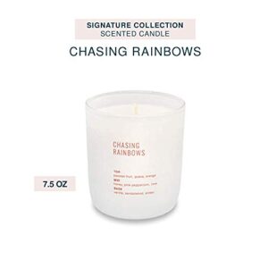 Scented Candle by Studio Oh! - 7.5-Ounce Signature Collection Fragrance-Infused Coconut-Soy Blend Wax Jar Candle - Chasing Rainbows - Burns up to 40 Hours