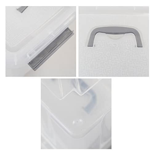 AnnkkyUS 4-pack 6 L Plastic Storage Bin with Lid, Clear Plastic Boxes