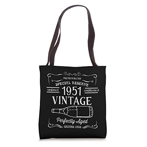 1951 Vintage Wine Label Birth Year Birthday Tote Bag