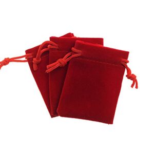 lasenersm 12 pieces 1.97″ x 2.75″ (5 x 7cm) small velvet cloth jewelry drawstring bags velvet jewelry pouches candy gift bag for jewelry candy small gifts christmas wedding party birthday, red