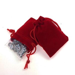 lasenersm 12 Pieces 1.97" x 2.75" (5 x 7cm) Small Velvet Cloth Jewelry Drawstring Bags Velvet Jewelry Pouches Candy Gift Bag for Jewelry Candy Small Gifts Christmas Wedding Party Birthday, Red