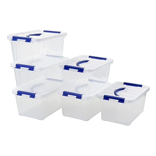 Joyeen 6 Quart Plastic Storage Boxes, 6 Pack Clear Storage Bins with Lids