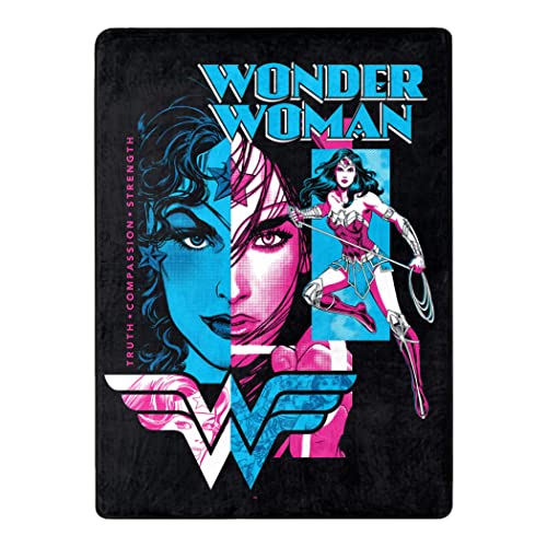 Northwest Wonder Woman Truth Compassion Strength Silk Touch Throw Blanket, 46" x, 60"