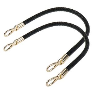 semetall handbags replacement straps 2pcs 52cm/20.5″ pu leather shoulder bag straps handbag handles purse belt wallet straps with gold spring buckle(black)