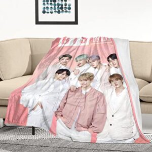 Kpop Blanket Ultra Soft Throw Blanket Warm Plush Cozy Bedding for Couch Sofa Gifts for Kids Adult 50"X40"