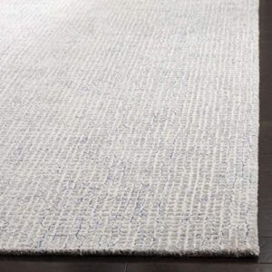 SAFAVIEH Abstract Collection 9' x 12' Silver / Blue ABT469G Handmade Premium Wool & Viscose Area Rug