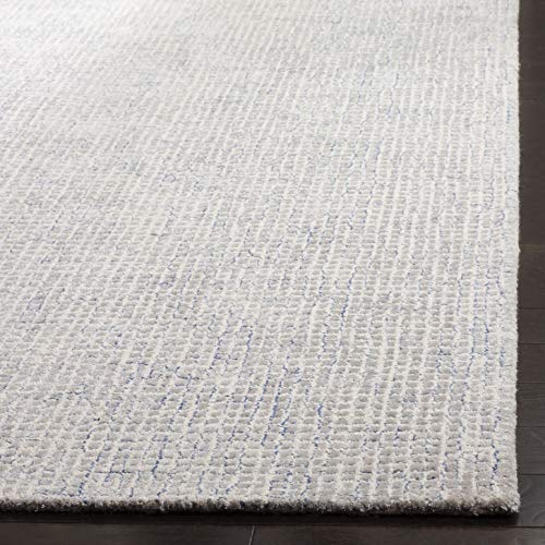 SAFAVIEH Abstract Collection 9' x 12' Silver / Blue ABT469G Handmade Premium Wool & Viscose Area Rug