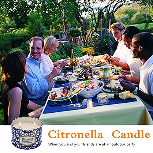 Citronella Candles Outdoor 8.5oz Natural Soy Wax Candles for Home Patio Porch, Packs of 2