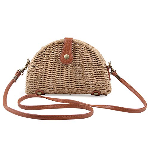 KUANG! Womens Straw Crossbody Bag Handbag Shoulder Clutch Messenger Handbags Beach Straw Purse for Ladies