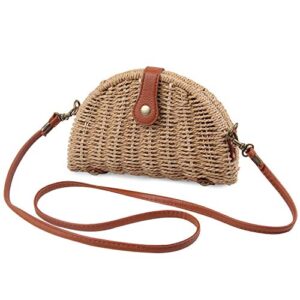 KUANG! Womens Straw Crossbody Bag Handbag Shoulder Clutch Messenger Handbags Beach Straw Purse for Ladies