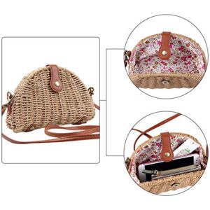 KUANG! Womens Straw Crossbody Bag Handbag Shoulder Clutch Messenger Handbags Beach Straw Purse for Ladies