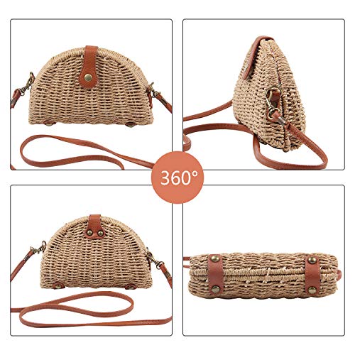 KUANG! Womens Straw Crossbody Bag Handbag Shoulder Clutch Messenger Handbags Beach Straw Purse for Ladies