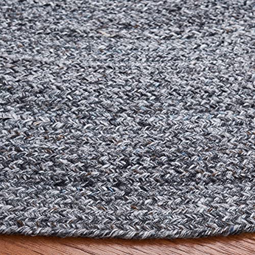 SAFAVIEH Braided Collection 3' Round Charcoal BRD851H Handmade Country Cottage Reversible Area Rug