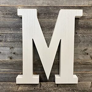 Large Wood Letter |Distressed White Wash | Alphabet Wall Décor | Monogram Letter | Alphabet Letters | Free Standing Letters | Wall Letters | Letter M