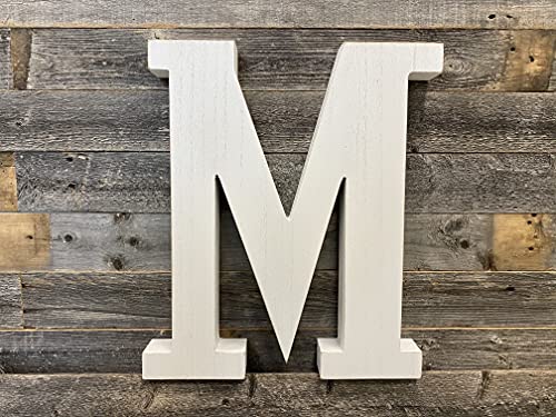 Large Wood Letter |Distressed White Wash | Alphabet Wall Décor | Monogram Letter | Alphabet Letters | Free Standing Letters | Wall Letters | Letter M