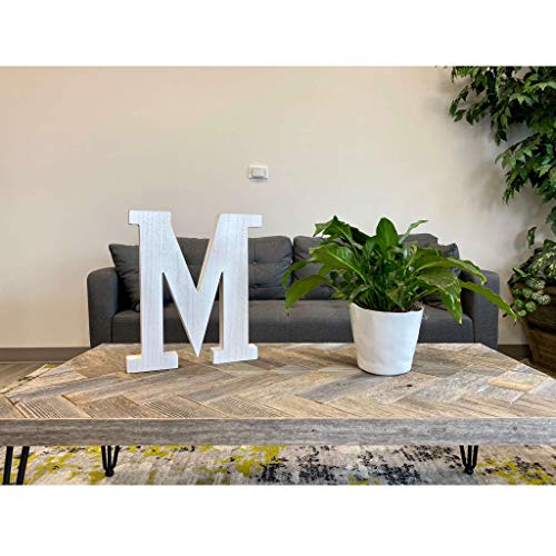 Large Wood Letter |Distressed White Wash | Alphabet Wall Décor | Monogram Letter | Alphabet Letters | Free Standing Letters | Wall Letters | Letter M