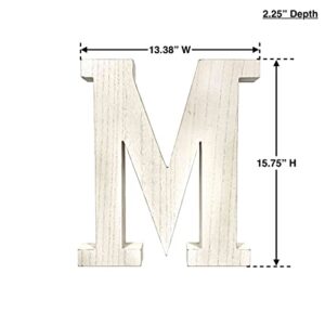 Large Wood Letter |Distressed White Wash | Alphabet Wall Décor | Monogram Letter | Alphabet Letters | Free Standing Letters | Wall Letters | Letter M