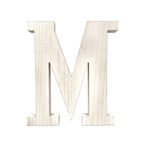 Large Wood Letter |Distressed White Wash | Alphabet Wall Décor | Monogram Letter | Alphabet Letters | Free Standing Letters | Wall Letters | Letter M