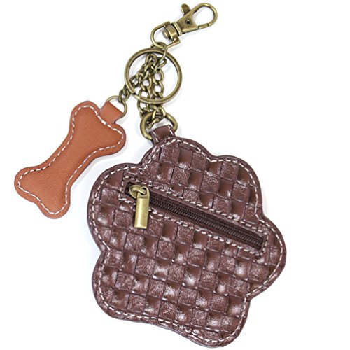 Chala Ivory Paw Print Zip-Around Wallet, LaserCut Plum Tote- Dog Mom Gift Set (Tote Handbag and Wallet Combo)