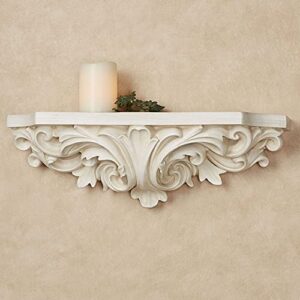 Touch of Class Astrella Antique White Wall Shelf | Victorian Style Decor for Bedroom, Living Room, Entryway