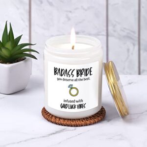 Bride to Be Gift, Bride Gift, Bridal Shower Gift, Badass Bride Soy Candle - Bride, Bachelorette Gift for Her, Bride, Women - Engagement, Wedding Gifts - Bride Gift for Wedding Day, Bachelorette Party