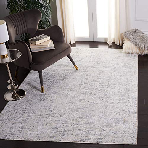 SAFAVIEH Webster Collection 4' x 6' Grey/Beige WBS310G Distressed Premium Viscose Area Rug