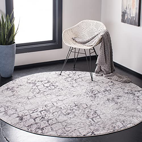 SAFAVIEH Amelia Collection 11' x 15' Grey / Navy ALA783H Modern Trellis Distressed Non-Shedding Living Room Bedroom Dining Home Office Area Rug