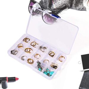 Clear Jewelry Box, 4 Pcs Plastic Adjustable Dividers Bead Earring Storage Organizer(Multi Colors)