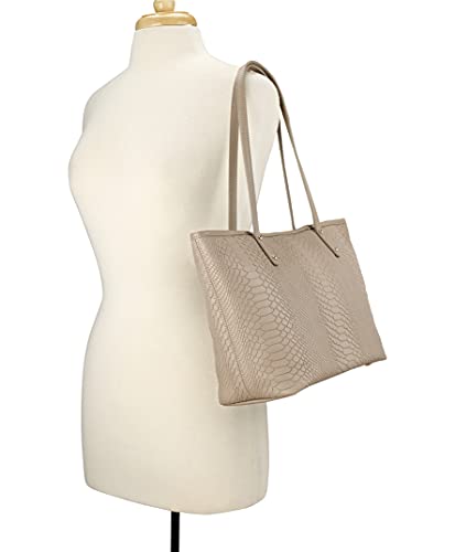 GiGi New York Women's Zip Taylor Embossed Python Tote