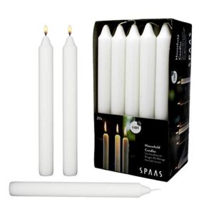 white dinner table candles 7 inch tall dripless smokeless unscented for candlesticks 6 hour long burning candle decorate your table wedding and christmas – household candle stick 20 pack