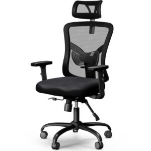 noblewell office chair ergonomic office chair high back mesh computer chair with lumbar support adjustable armrest, backrest and headrest