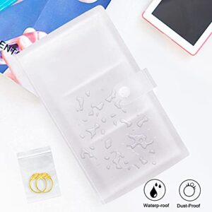 Transparent Jewelry Storage Book, Jewelry Storage Albumwith 50 Zipper Bag, Portable Travel Jewelry Organizer Storage Book for Rings, Necklace, Bracelets, Stud, and Earrings (160 Grids + 50 Thicken PVC Bags)