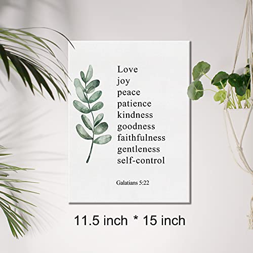 Christian Canvas Wall Art Galatians 5:22 Fruit of the Spirit Canvas Print Positive Scripture Canvas Painting Home Wall Decor Framed Gift 12x15 Inch