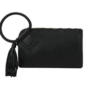 Clutch Wristlet Evening Bags Purse Wallet For Women, Vegan Leather by Metro Muse (Black) Small