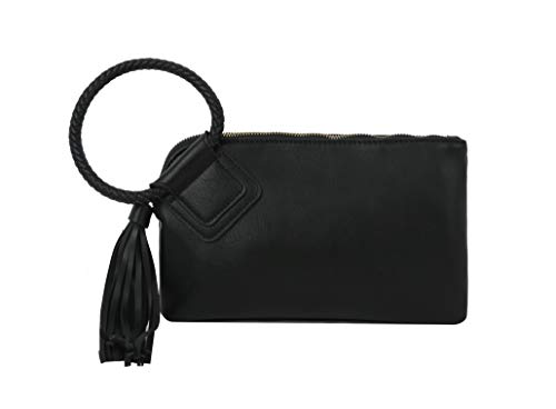 Clutch Wristlet Evening Bags Purse Wallet For Women, Vegan Leather by Metro Muse (Black) Small