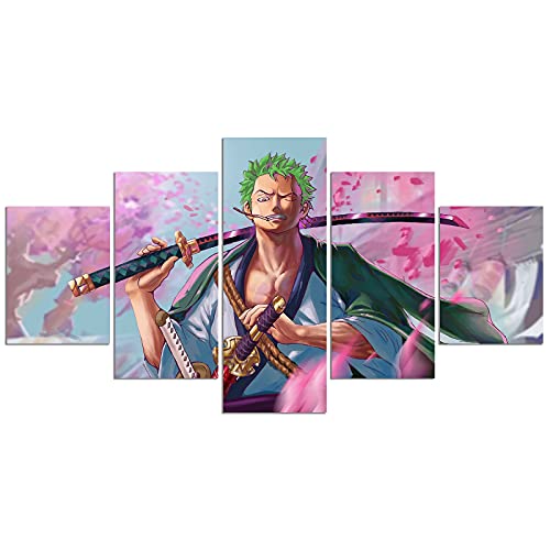 KAIWALK Anime Poster Roronoa Zoro Print on Canvas Painting Wall Art for Living Room Decor Boy Gift (Unframed, Zoro 1)