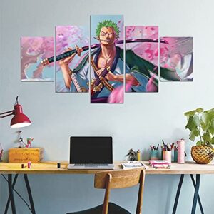 KAIWALK Anime Poster Roronoa Zoro Print on Canvas Painting Wall Art for Living Room Decor Boy Gift (Unframed, Zoro 1)