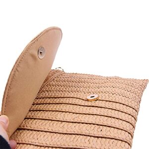 Freie Liebe Straw-Purses for Women Summer Woven Crossbody-Bags Clutch Purses