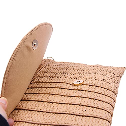 Freie Liebe Straw-Purses for Women Summer Woven Crossbody-Bags Clutch Purses