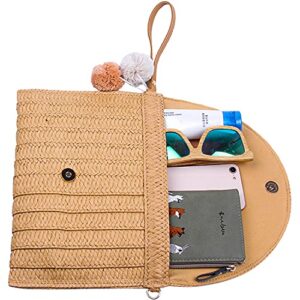 Freie Liebe Straw-Purses for Women Summer Woven Crossbody-Bags Clutch Purses