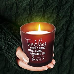 Teacher Gifts, Scented Candles for Teacher-A Teacher Takes a Hand, Opens a Mind & Touches The Heart-Future Teacher Gifts, Teacher Retirement Gifts for Women, Teacher Appreciation Gifts (Vanilla)