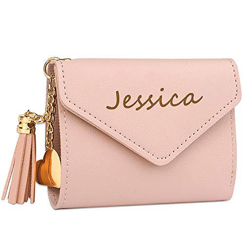 kullder Personalized Wallets for Girls Custom Engraved Women Small Leather Wallet Gift