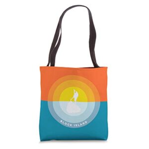 block island rhode island sunset beach tote bag