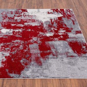 LUXE WEAVERS Rug Nuvola 8722 Red Distressed Abstract Area Rug 2x3