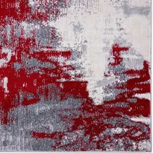 LUXE WEAVERS Rug Nuvola 8722 Red Distressed Abstract Area Rug 2x3