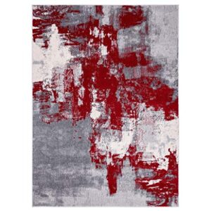 LUXE WEAVERS Rug Nuvola 8722 Red Distressed Abstract Area Rug 2x3